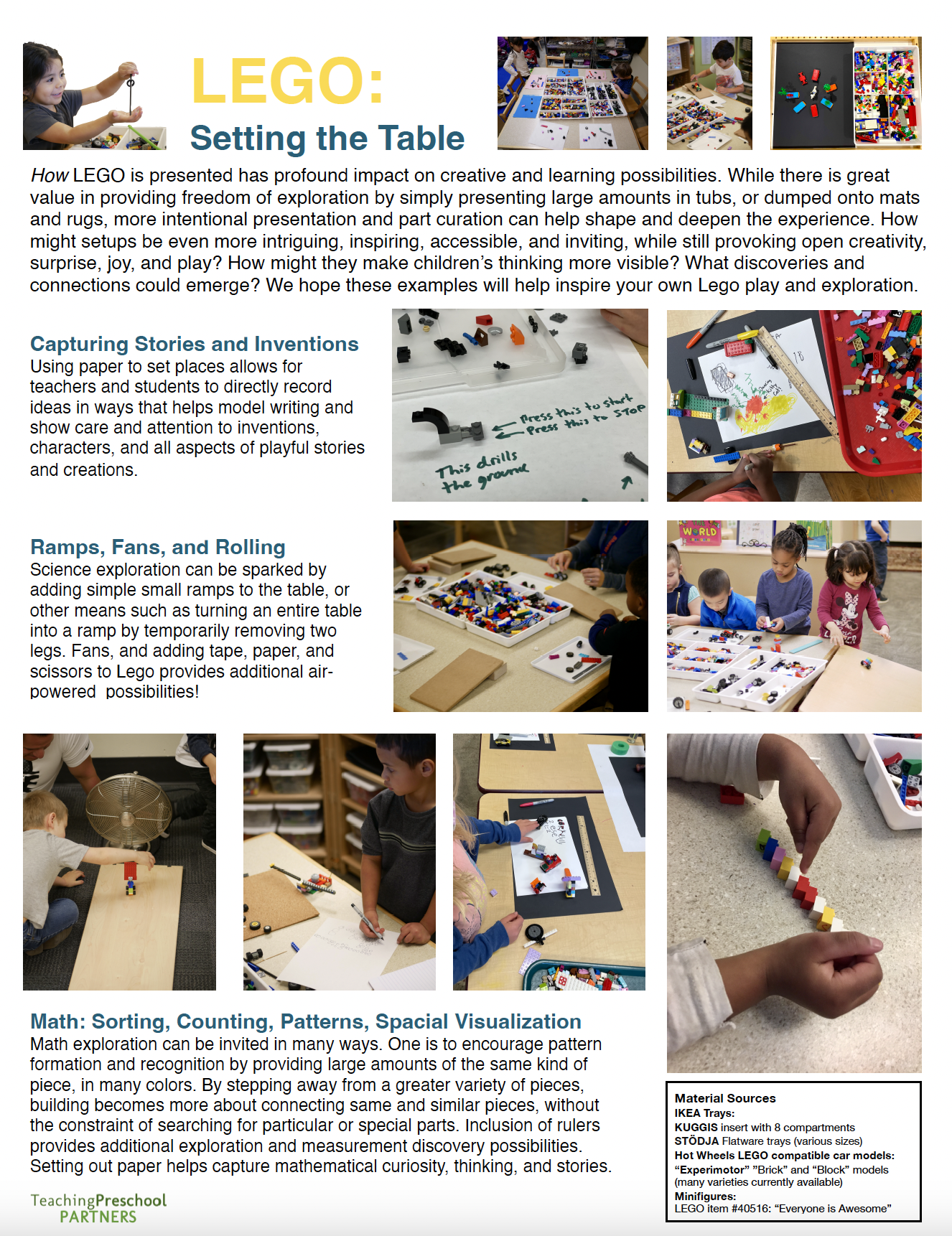 Getting Started with Lego Pieces - Teaching Preschool Partners